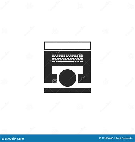 Programmer Silhouette Working On His Computer Vector Illustration