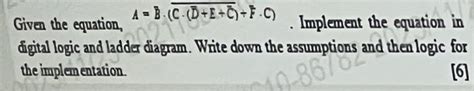 solved given the equation a bˉ⋅ c⋅ dˉ e cˉ fˉ⋅c implement