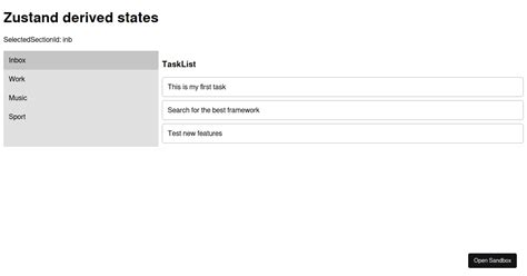 Zustand Derived States Codesandbox