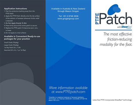 Ptfe Patches Datasheet Mason Grogan Medical