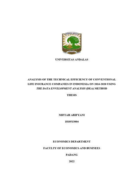 Final Thesis Miftah Arifyani Pdf Sampling Statistics Insurance