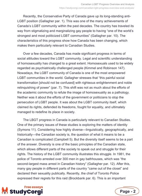 Canadian LGBT Progress Overview And Analysis Free Essay Example