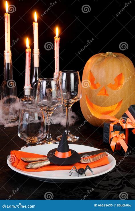 Tableware Halloween Stock Image Image Of Serving Detail 66623635