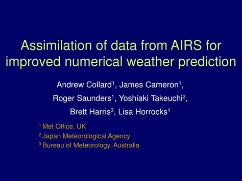 Ppt Assimilation Of Data From Airs For Improved Numerical Weather