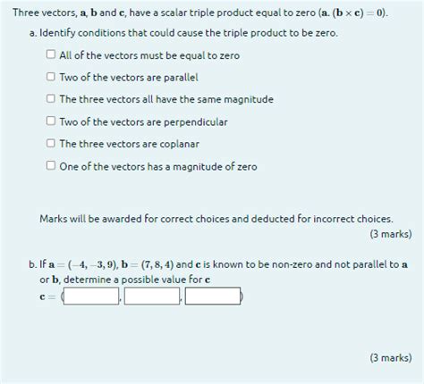 solved three vectors mathbf{a} mathbf{b} and