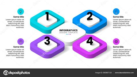 Infographic Template Icons Options Steps Isometric Squares Can Used