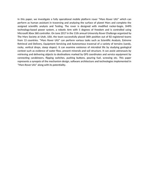 Pdf Design And Implementation Of The Next Generation Mars Rover