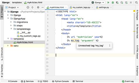 Create And Use Custom Template Tags PyCharm