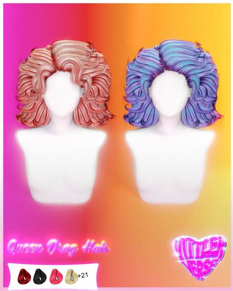 New Queen Of Drag Hair 🌈🍒 For Sims 4