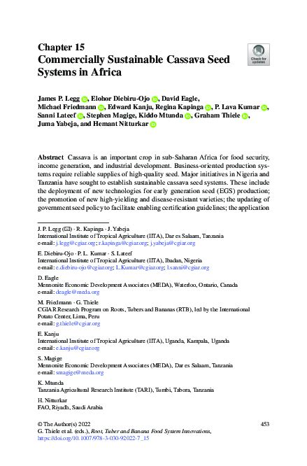 Pdf Commercially Sustainable Cassava Seed Systems In Africa