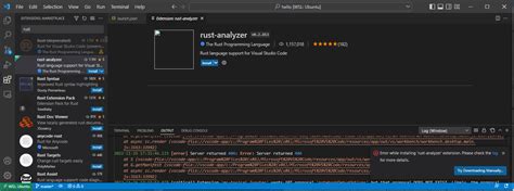 Rust Analyzer Vscode Extension Install Page Not Displayed Properly Editors And Ides The Rust