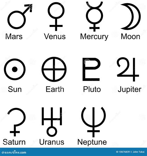 Planetary Sign Icon Set Stock Vector Illustration Of Mars 10676839