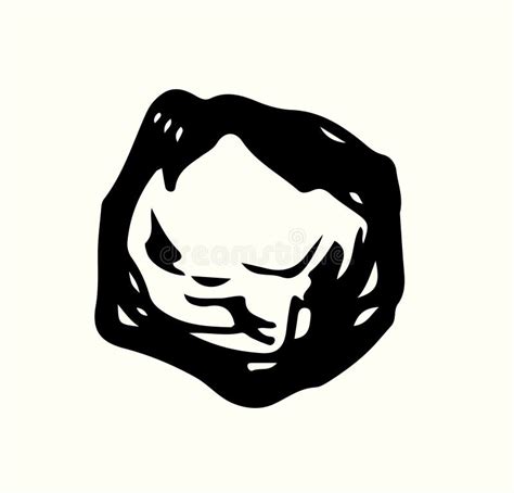 Vector Drawing Small Asteroid In The Sky Stock Vector Illustration Of Isolated Meteorite