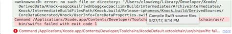 Ios Xcode Build Error Swiftc Failed With Exit Code 1 Stack Overflow