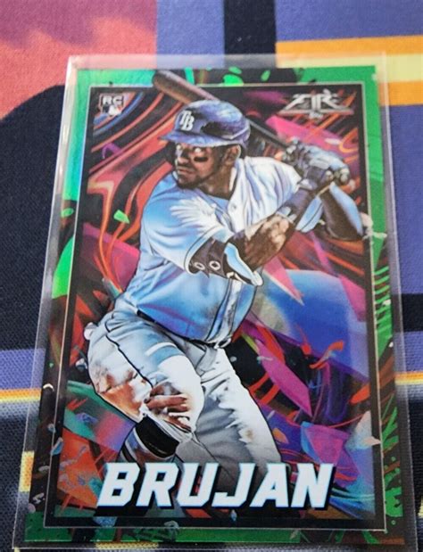 2022 Topps Fire Vidal Brujan Green Foil Parallel 199 Tampa Bay Rays Rc