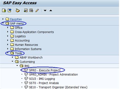 SAP SPRO SAP Project Reference Object IMG Path TCode