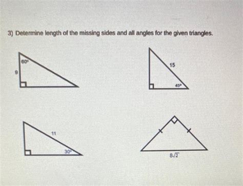 Solved Determine Length Of The Missing Sides And All Chegg
