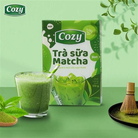 Чай Матча Латте 3 в 1 COZY, пудровый (матча+сливки+сахар), 10 пакетиков ...