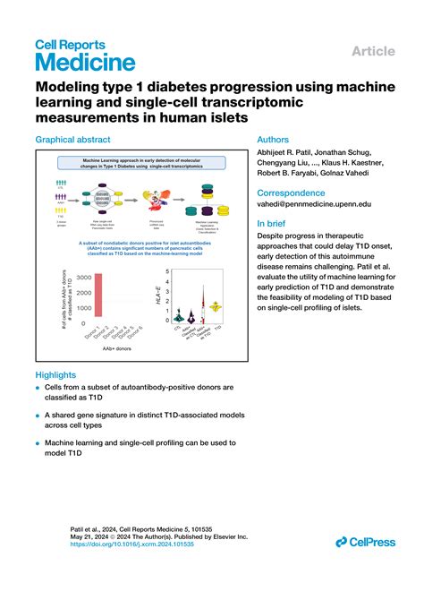 Modeling Type 1 Diabetes Progression Using Machine Learning And Single Cell Transcriptomic