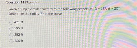 Solved Given A Simple Circular Curve With The Following Chegg