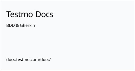 Bdd And Gherkin Testmo Docs