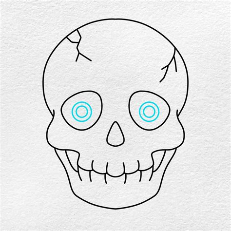 Scary Skeleton Head Cartoon