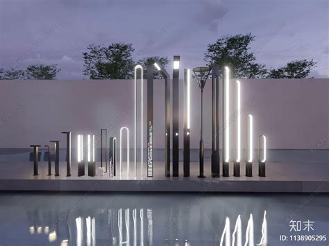 现代简约景观灯su模型下载【id1138905295】知末su模型网