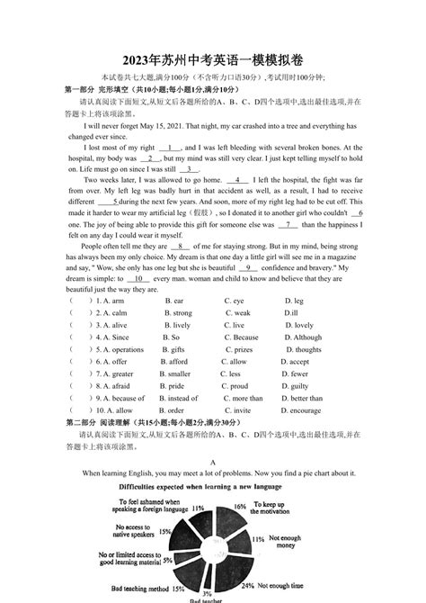 2023年江苏省苏州市中考英语一模模拟卷（04）（无答案） 21世纪教育网