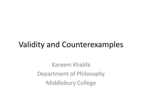 PPT Validity And Counterexamples PowerPoint Presentation Free