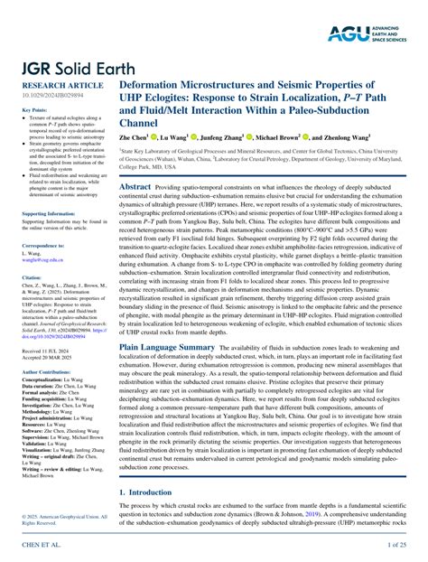 Deformation Microstructures And Seismic Properties Of Uhp Eclogites Response To Strain