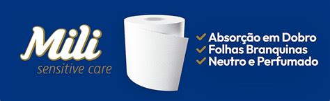 Mili Papel Higiênico Sensitive Care 30m Folha Dupla Neutro 16 Rolos