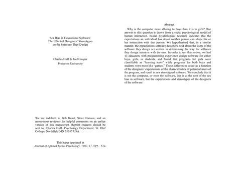 Pdf Sex Bias In Educational Software The Effect Of Designers