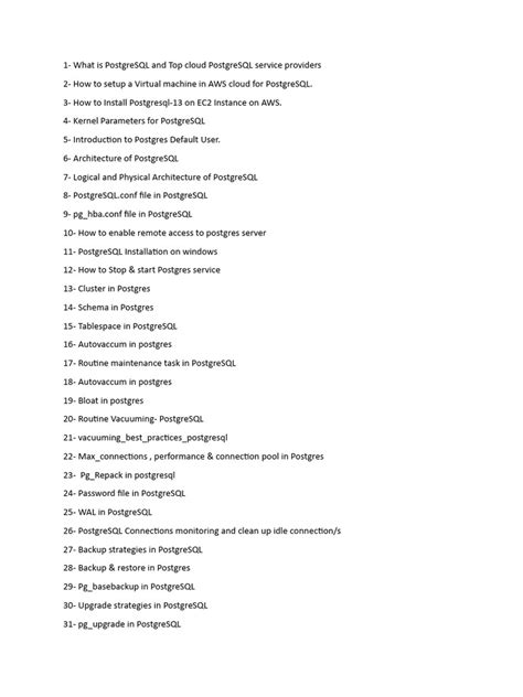 Course Overview Postgresql Pdf Postgre Sql Databases