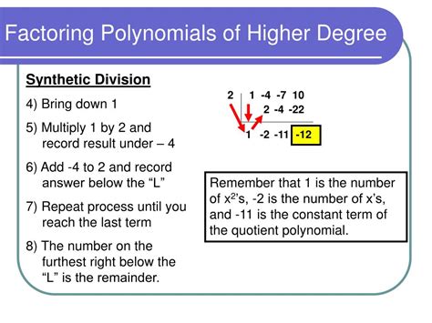 PPT Factoring Polynomials Of Higher Degree PowerPoint Presentation Free Download ID 1011258