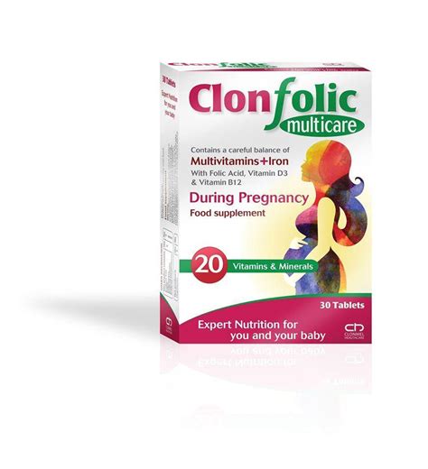 Clonfolic Multicare Multivitamins For Pregnancy Care 30 Tablets