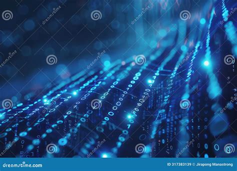 digital data stream background with binary code the flow information of