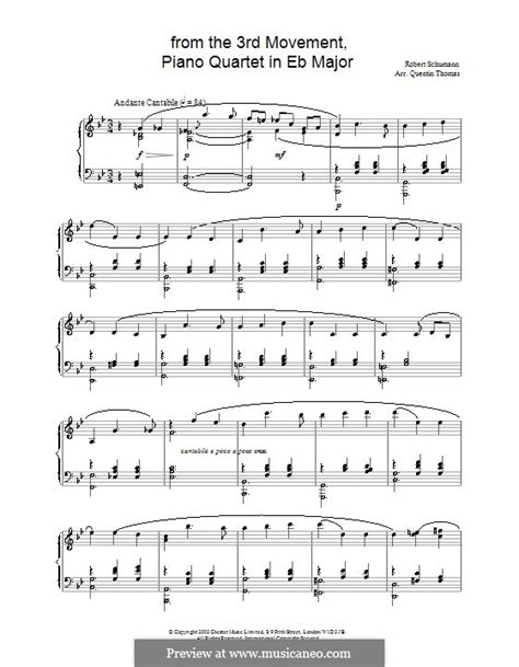 Piano Quartet In E Flat Major Op47 By R Schumann On Musicaneo