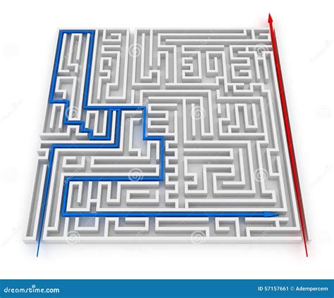 Maze With Arrows Stock Illustration Illustration Of Render 57157661