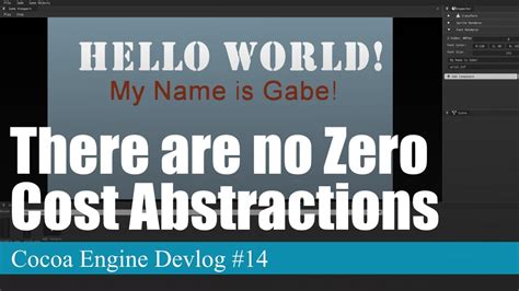 There Are No Zero Cost Abstractions Cocoa Engine Devlog 14 Youtube