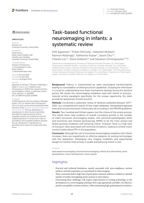 Pdf Task Based Functional Neuroimaging In Infants A Systematic Review