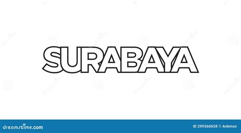 Surabaya In The Indonesia Emblem The Design Features A Geometric Style