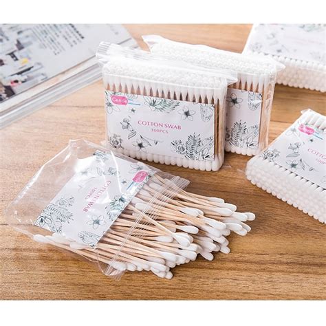 Elecool 500pcs Disposable Double Head Cotton Swab Grandado