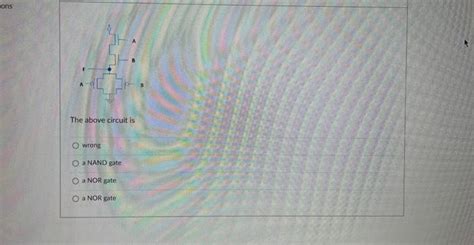 Solved The Above Circuit Is Wrong A NAND Gate A NOR Gate A Chegg
