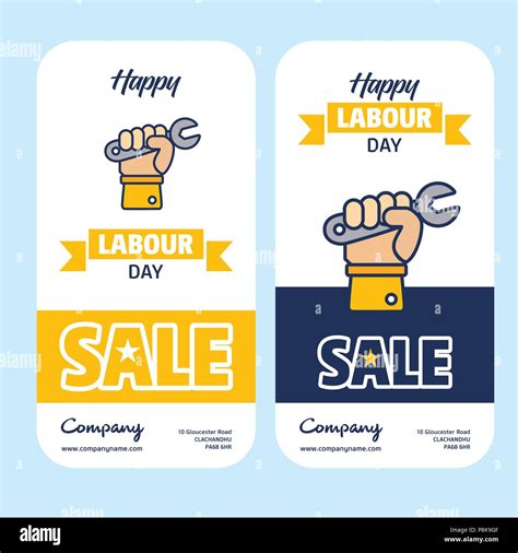 Happy Labour Day Design With Yellow And Blue Theme Vector With Hardware