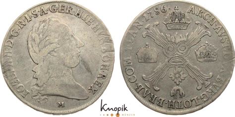 Haus Habsburg 1 2 Kronentaler 1786 M Josef II 1780 1790 VF VF MA Shops