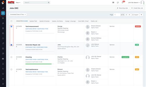 how to bulk update scheduled date and time of jobs