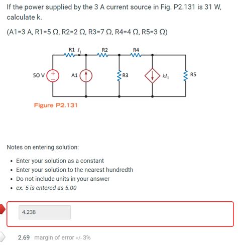 solved if the power supplied by the 3 a current source in