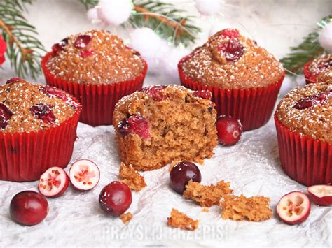 Muffiny piernikowe ze świeżą żurawiną przepis Archiwum