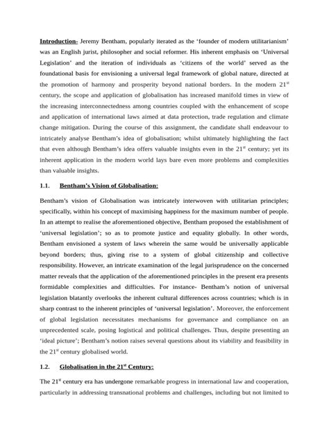 Raashe Maam Assignment Pdf Globalization Utilitarianism