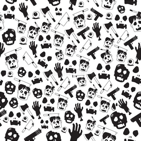 Zombie Seamless Pattern Background Stock Illustration Illustration Of